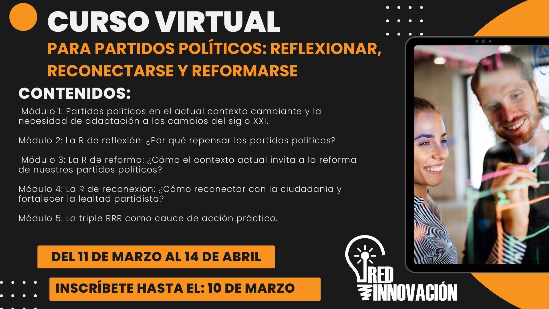 Curso Virtual para Partidos Políticos: Reflexionar, Reconectarse y Reformarse | Red Innovacion